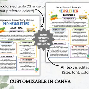 September PTA Newsletter Flyer Printable PTO Back to School Newsletter ...