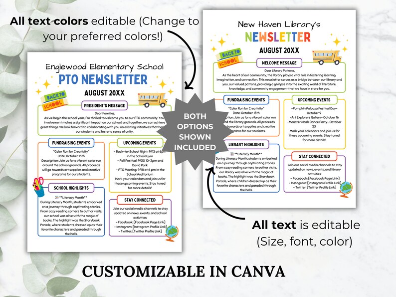 September PTA Newsletter Flyer Printable PTO Back to School - Etsy