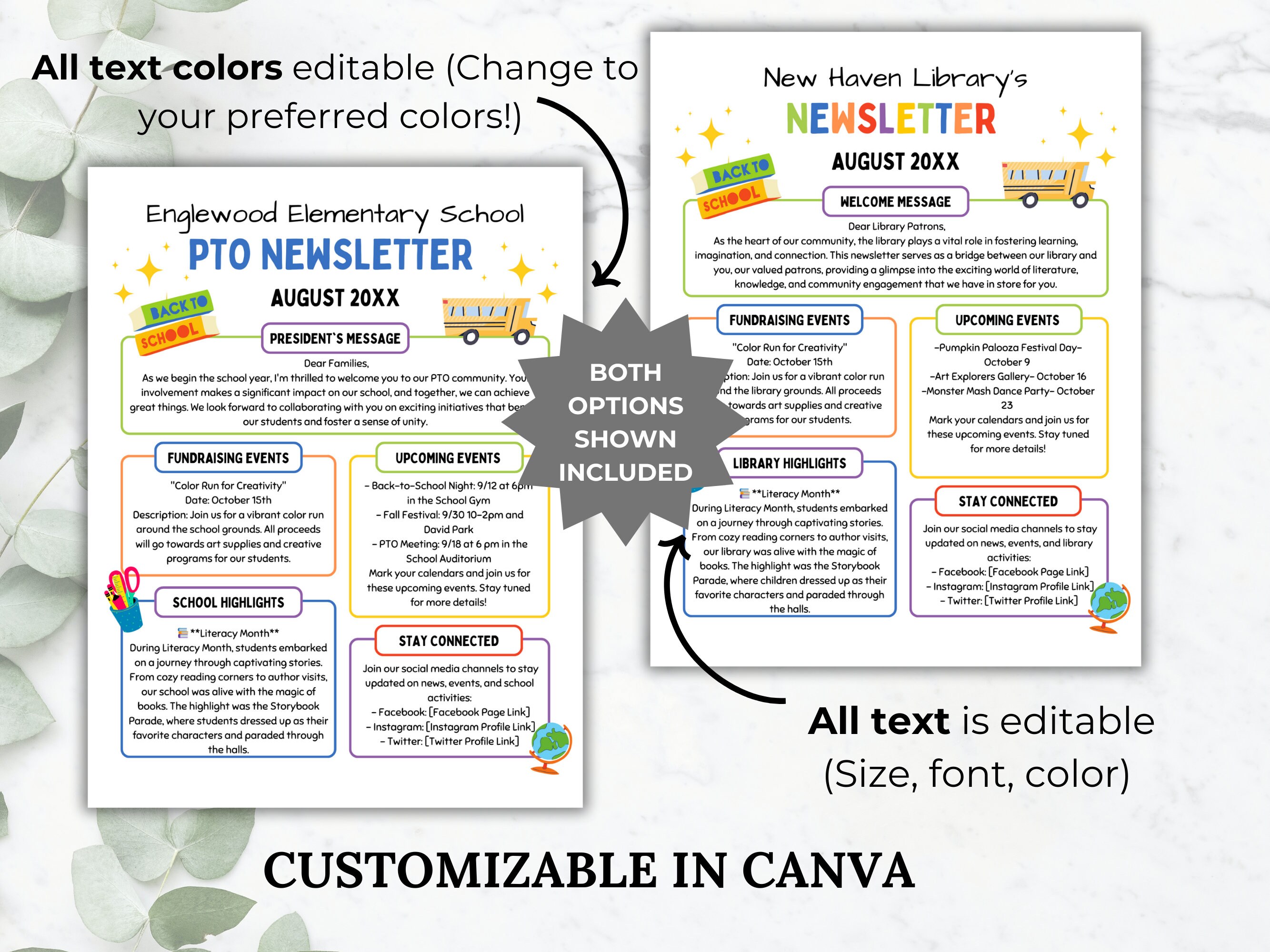 September PTA Newsletter Flyer Printable PTO Back to School Newsletter ...