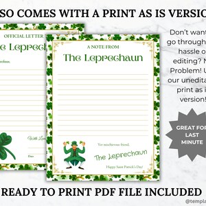 St Patricks Day Leprechaun Letter Bundle Leprechaun Trap Printable ...
