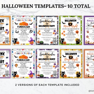 Halloween Fundraiser Flyer Template Bundle Bake Sale Printable School ...