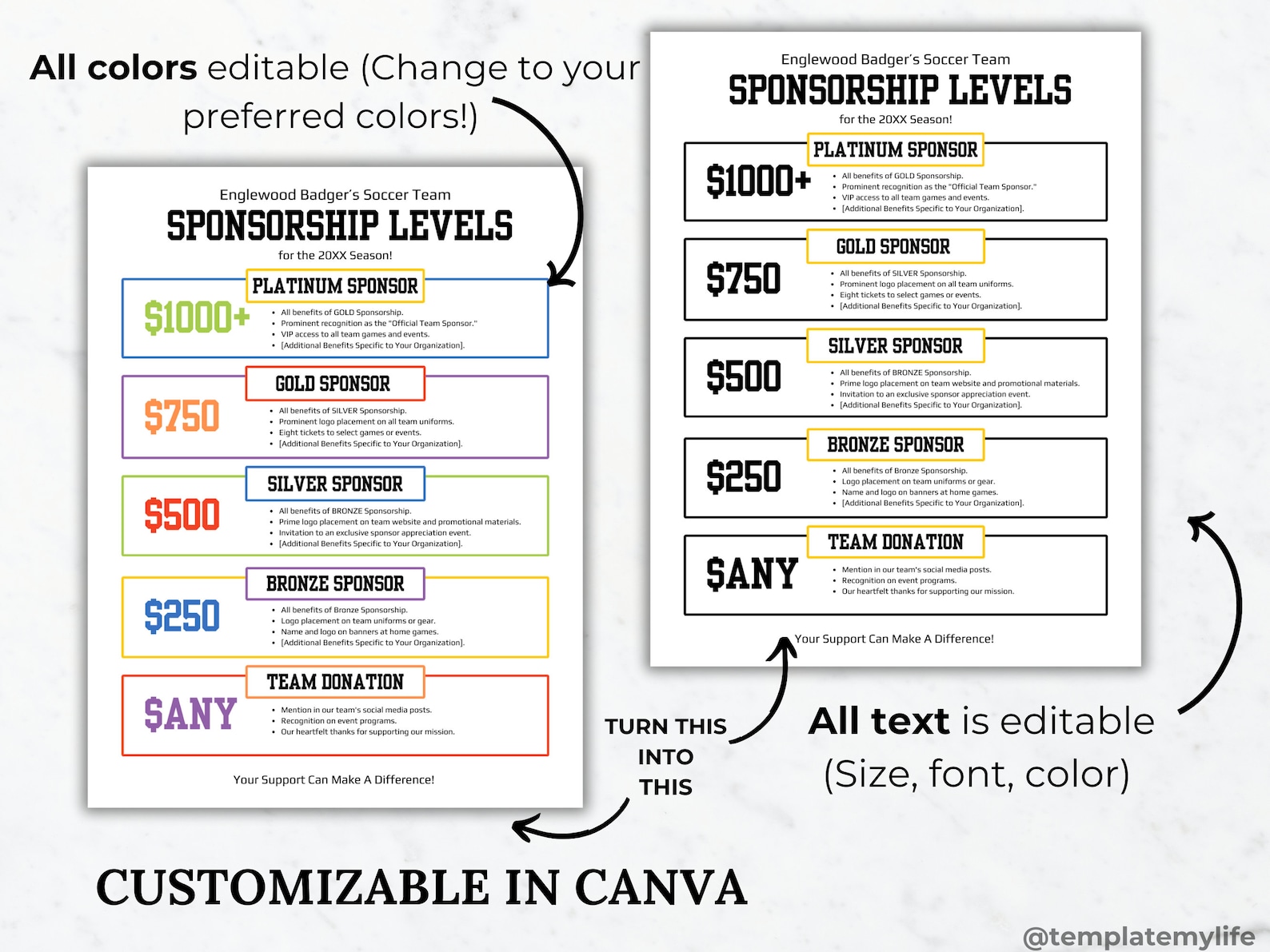 Sponsorship Letter Donation Flyer Sponsor Thank You Letter Sport ...