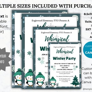 Winter Party Invitation Template Winter Block Party Invite Editable ...