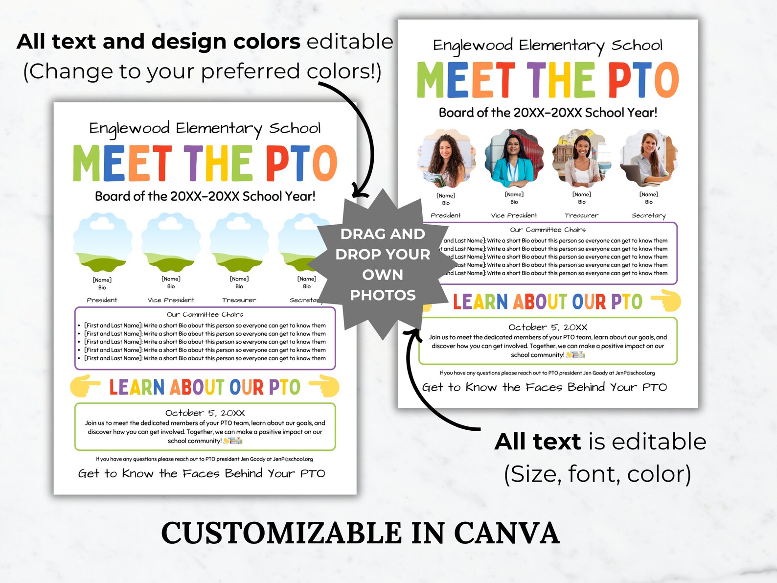Meet the PTA Flyer Meet the PTO Template Meet the Pto Board Handout ...