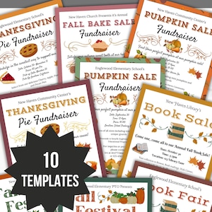 Fall Fundraiser Flyer Editable Template Bundle Bake Sale Printable ...