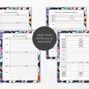 Class Planner Printable Teacher Organization Planner Classroom Binder ...