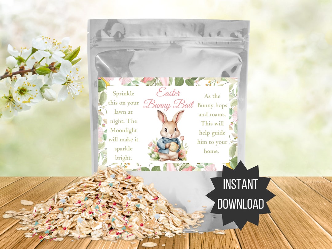 Easter Bunny Bait Tag Printable Easter Bunny Treat Bag Easter Activity ...