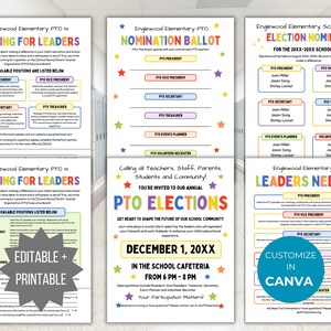 PTO PTA Election Templates Bundle PTA Election Flyer Pto Voter ...