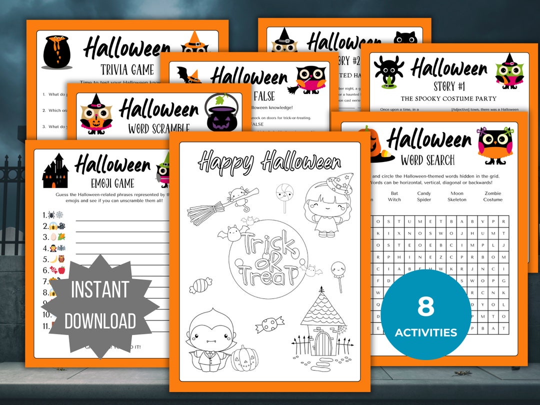 Halloween Printable Games for Kids Halloween Activity for Family Game ...