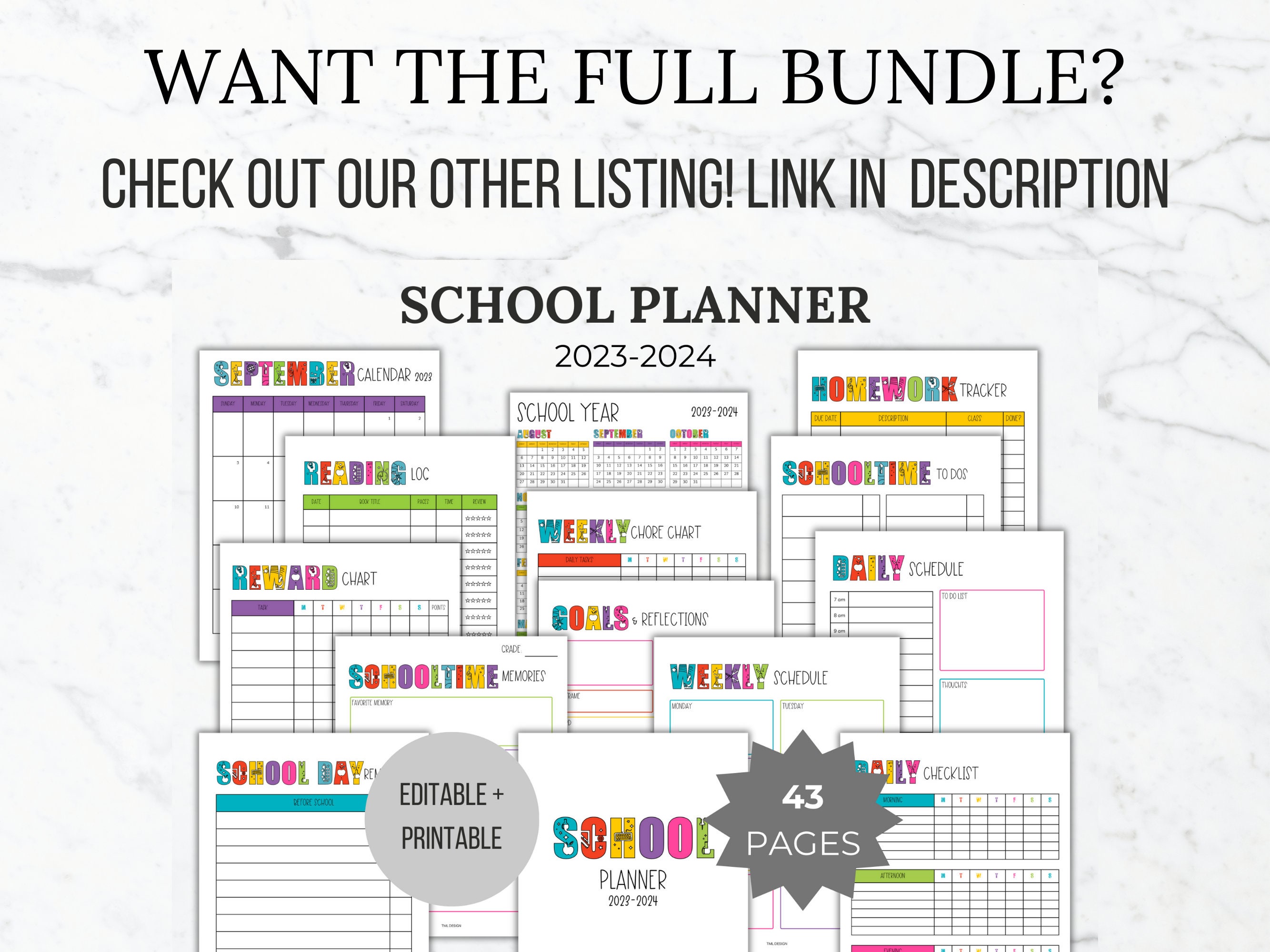 Kids Daily and Weekly Schedule Printable Bundle Kids Schedule - Etsy