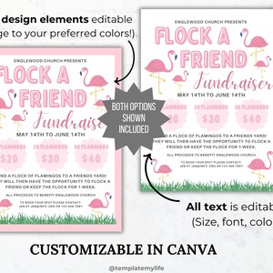 Flock a Friend Flyer Editable Flock My Yard Fundraiser Flyer PTA Printable School Event Template ...