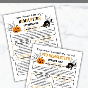PTA Halloween Newsletter Flyer Printable PTO School Newsletter Flyer ...