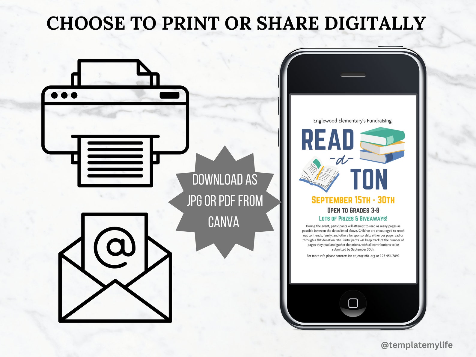 Reading Fundraiser Flyer Sponsor Pledge Form Reading Log Bundle ...