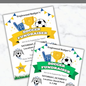Editable Soccer Fundraiser Flyer Template Club Soccer Team Fundraiser ...
