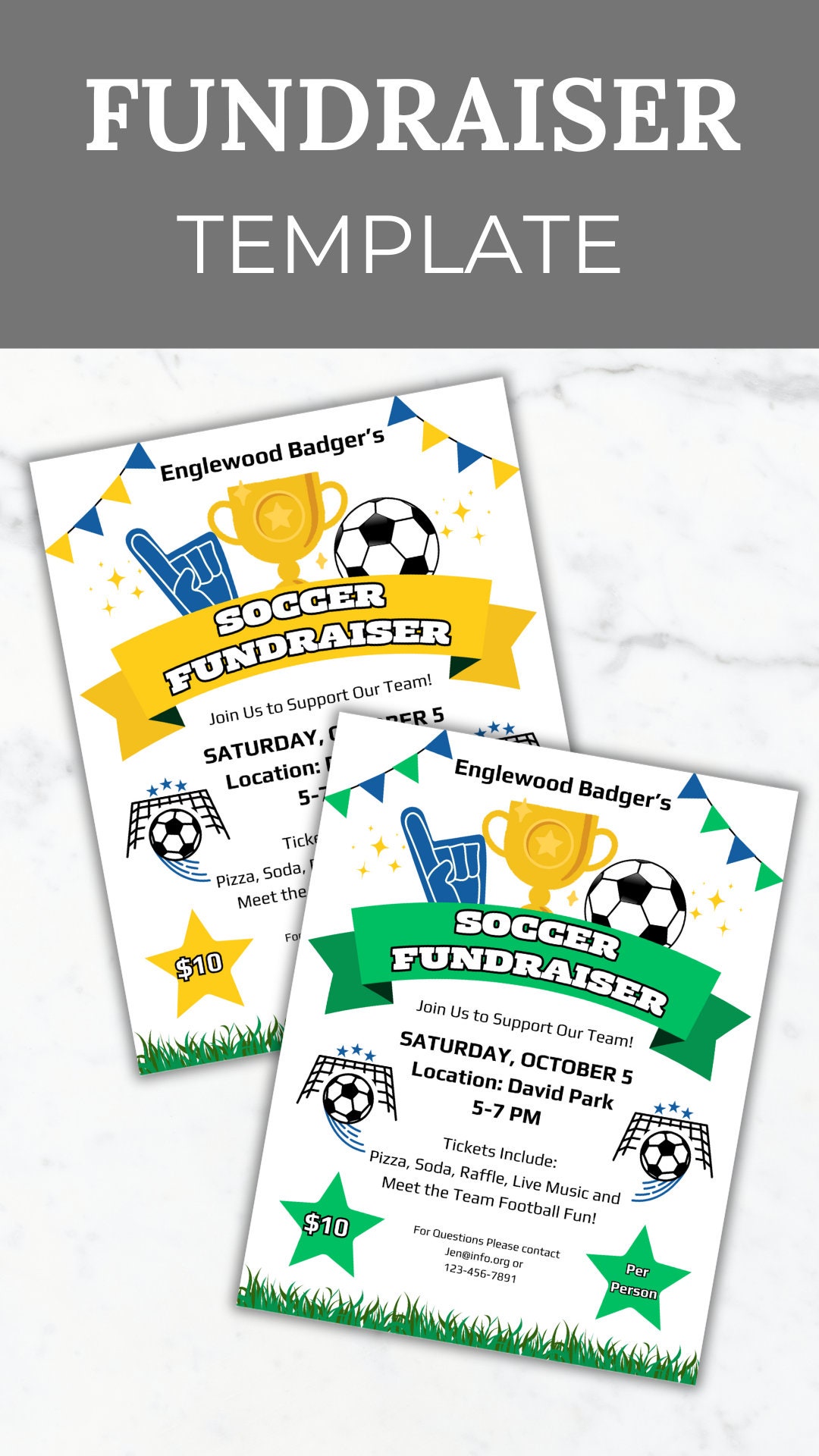 Editable Soccer Fundraiser Flyer Template Club Soccer Team Fundraiser ...