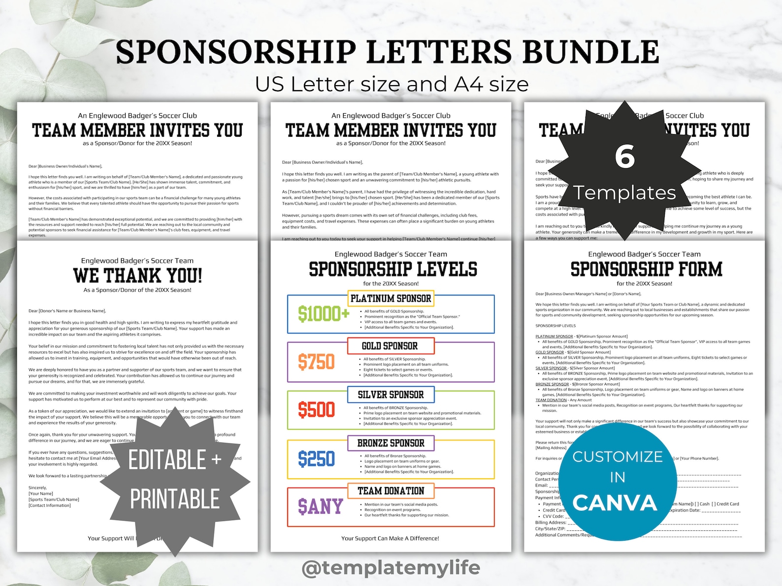 Sponsorship Letter Donation Flyer Sponsor Thank You Letter Sport ...