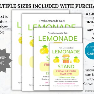 Lemonade Sale Flyer Template Summer Fundraiser Flyer Printable Lemonade ...