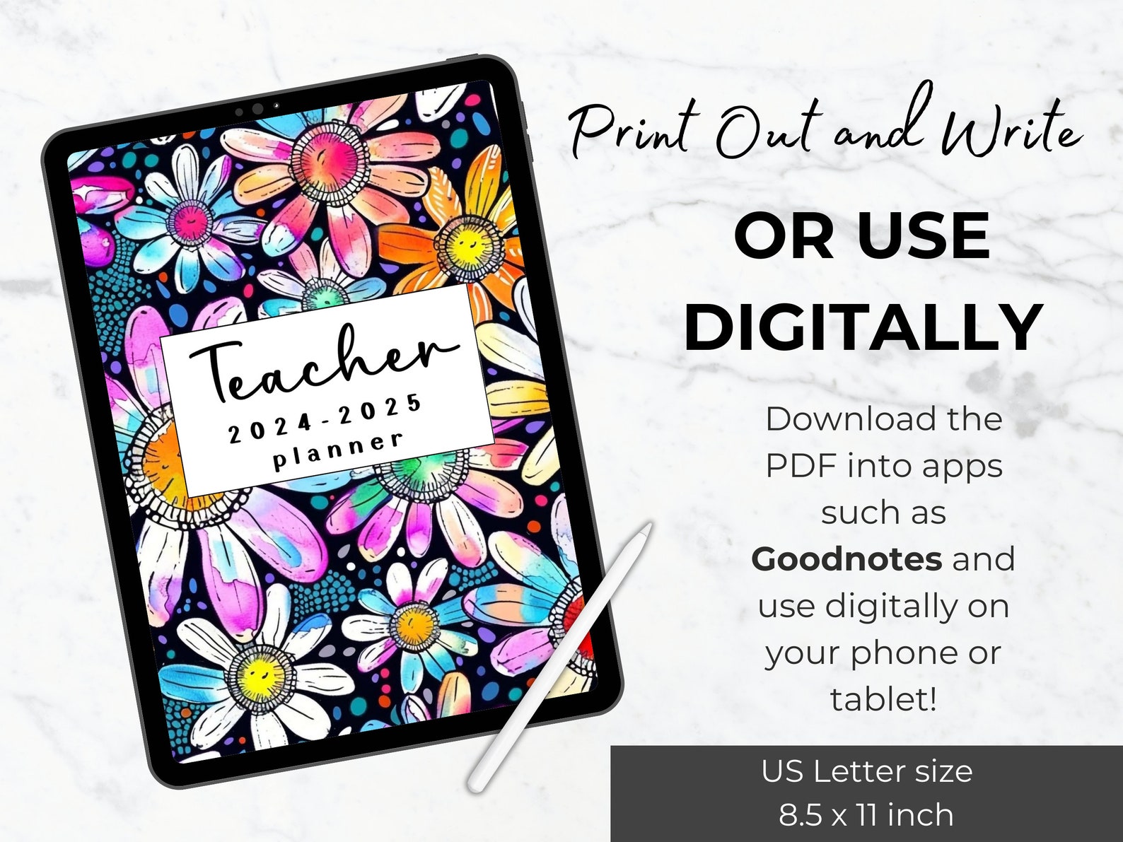 Teacher Planner Printable 2024-2025 School Calendar Lesson Planner ...