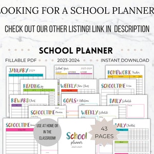 Back to School Binder Cover Printable School Binder Insert Elementary ...