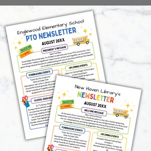 September PTA Newsletter Flyer Printable PTO Back to School Newsletter ...