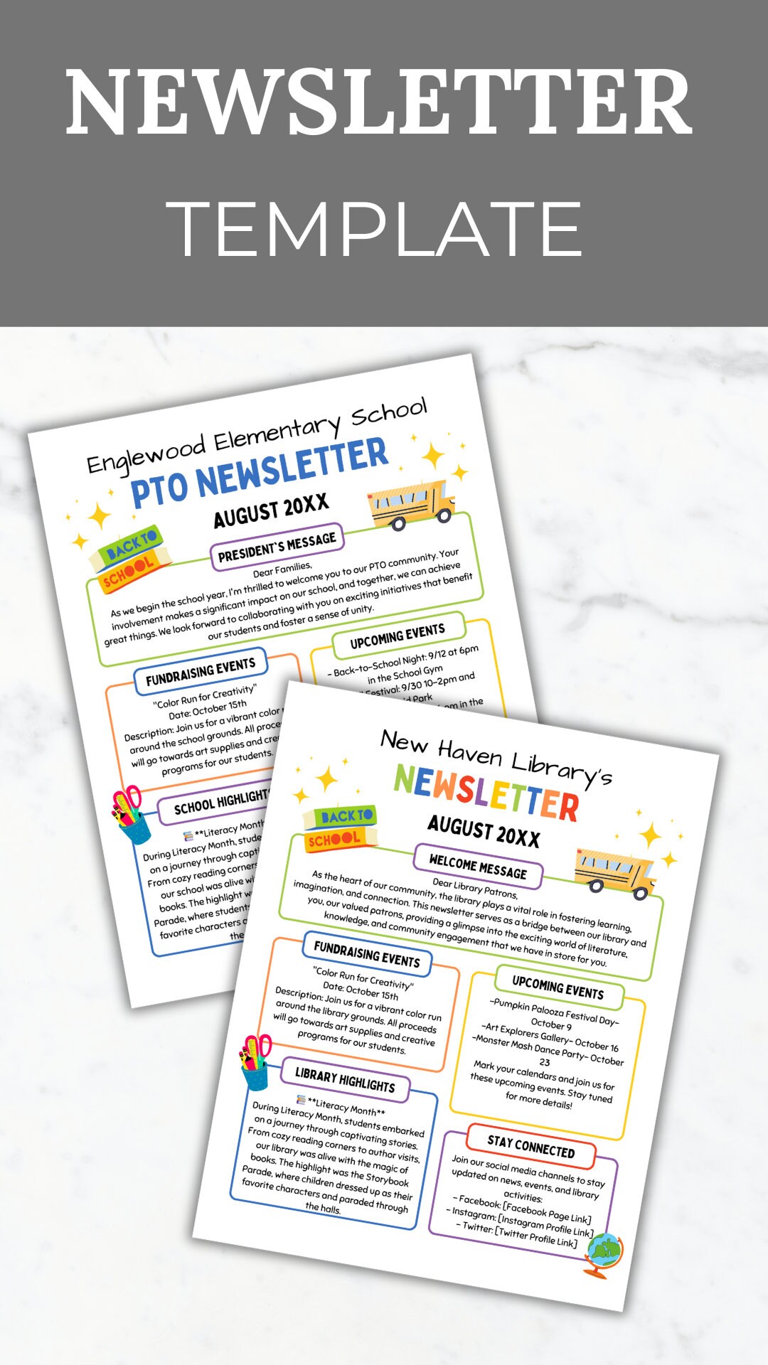 September PTA Newsletter Flyer Printable PTO Back to School - Etsy