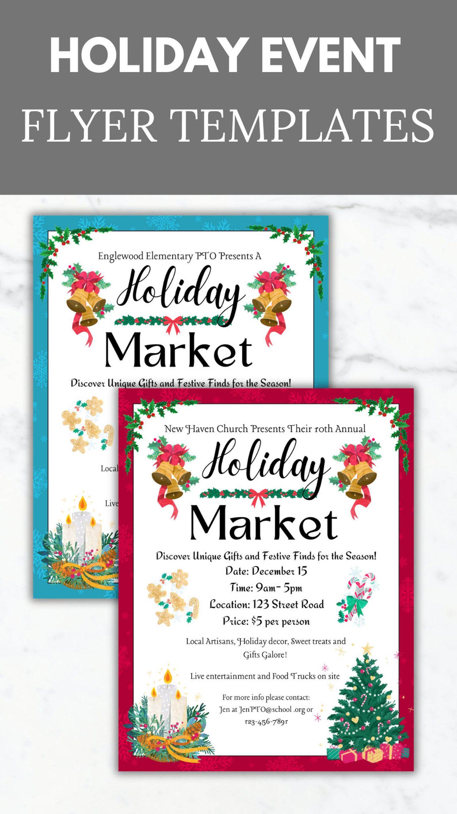Holiday Market Christmas Fundraiser Flyer Invite Template Holiday ...