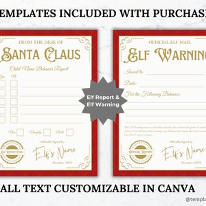 Santa Printable Bundle Elf Goodbye Letter Santa Warning Letter Elf ...