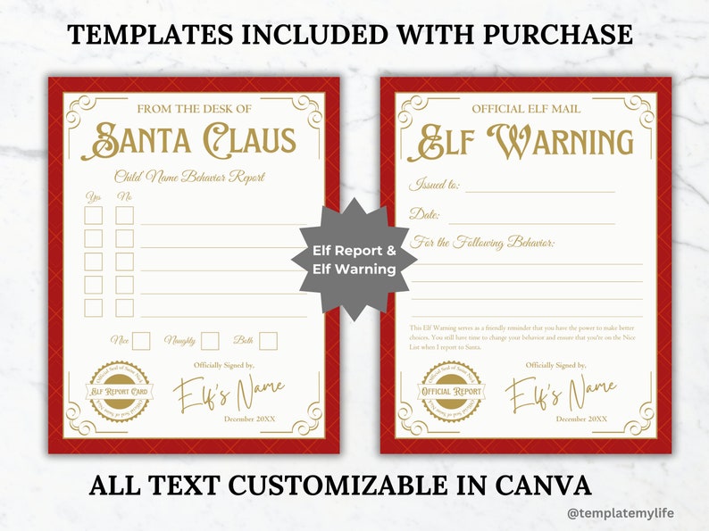 Elf Printable Bundle Welcome Letter Santa Nice List Certificate ...