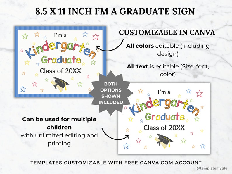 Kindergarten Graduate Sign Printable Last Day of Kindergarten ...