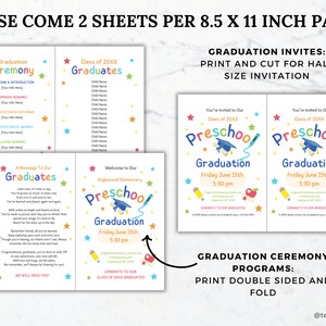 Preschool Graduation Invitation Editable Pre-k Graduation Ceremony ...
