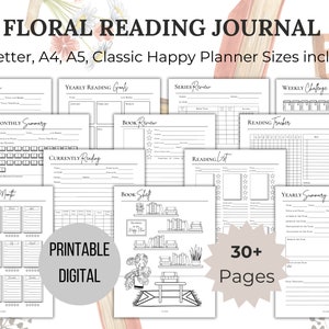 Book Reading Journal Printable Bundle Reading Planner Log Book Reading ...