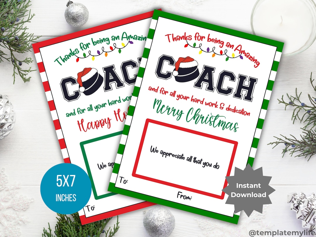 Hockey Coach Gift Card Holder Printable Hockey Coach Gift Template ...