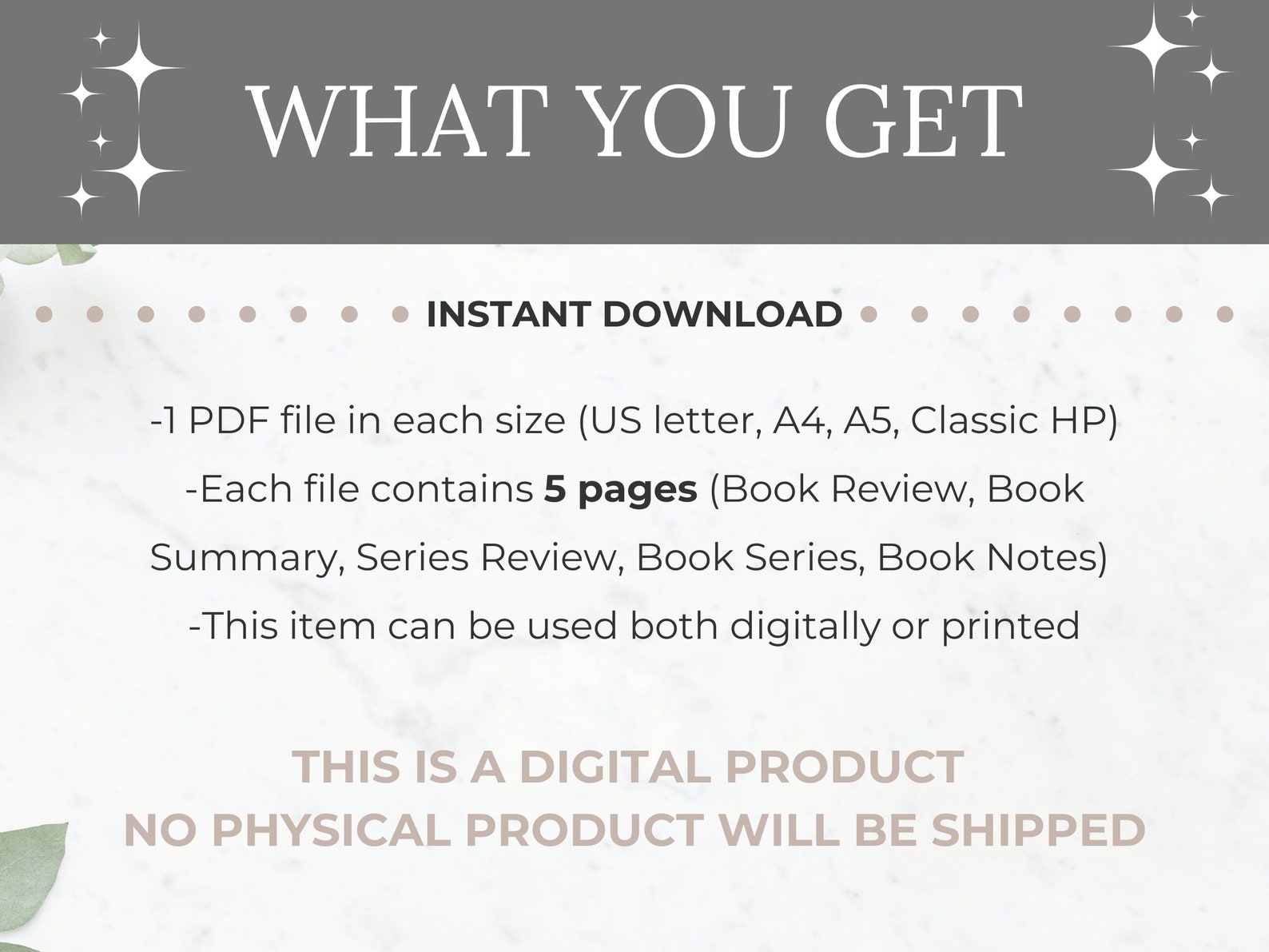 Book Review Bundle Printable Reading Journal Book Series Review Digital ...