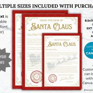 Letter From Santa Editable Template Christmas Tradition Kid Santa ...