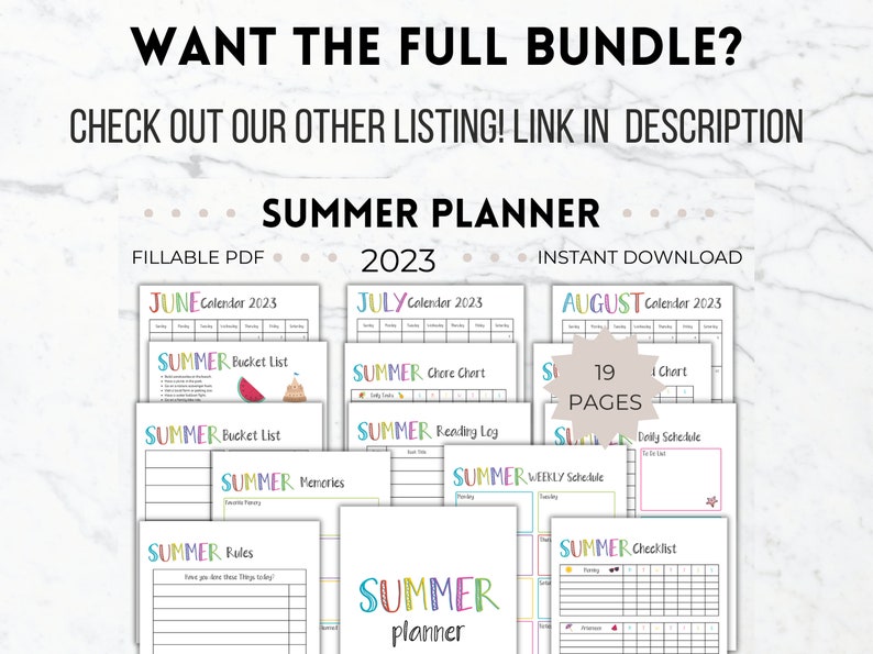 Printable Summer Daily Checklist Editable Chore Chart for Kids - Etsy