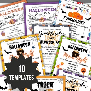 Halloween Fundraiser Flyer Template Bundle Bake Sale Printable School ...