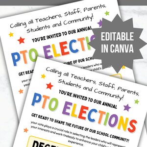 PTA Election Flyer Template PTO Election School Voting Recruitment ...