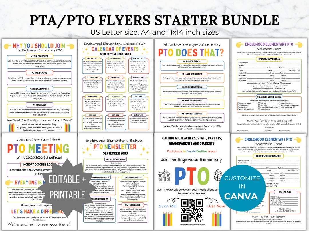 Editable PTA Flyer Bundle PTA Hand Out Templates Why Join the Pta ...