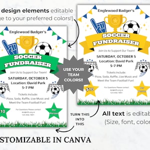 Editable Soccer Fundraiser Flyer Template Club Soccer Team Fundraiser ...