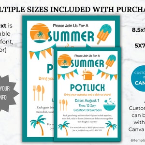 Summertime Potluck Invitation Template Dinner Party Invite Flyer Office ...