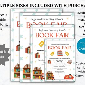 School Book Fair Flyer Template PTO Book Sale Flyer Editable Pta ...