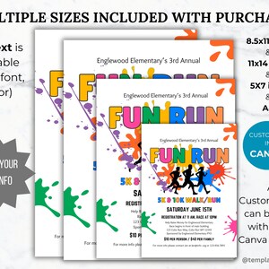 Editable Fun Run Flyer Template School Fundraiser Invite PTA Flyer ...