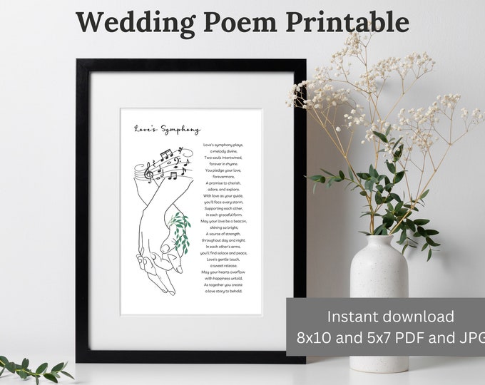 Wedding Poem, Poem to the Bride and Groom, Wedding Wishes, Wedding Gift ...
