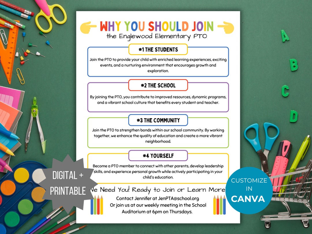 Why Join PTA Flyer Why Join PTO Flyer Editable Pto Template Pta ...
