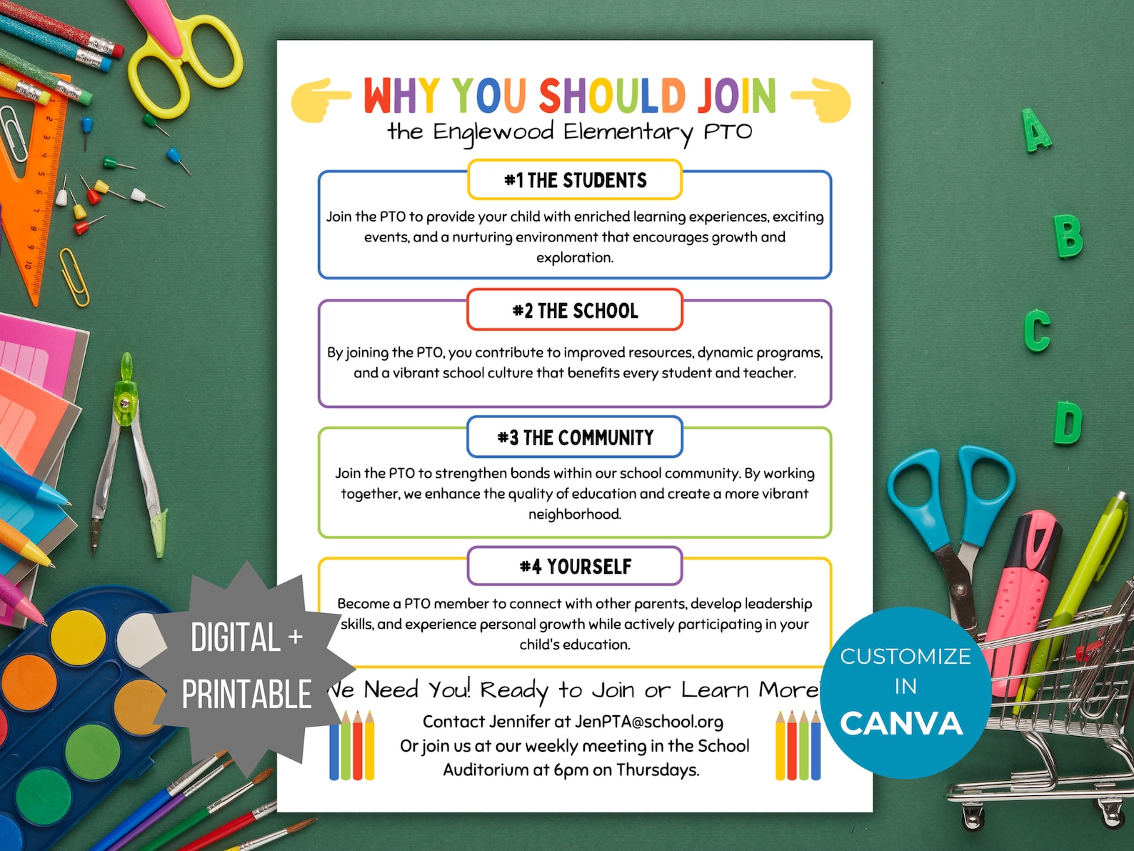 Why Join PTA Flyer Why Join PTO Flyer Editable Pto Template Pta ...