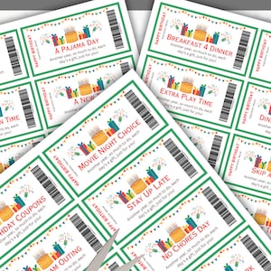 Birthday Coupon Book for Kids Birthday Gift Voucher Printable Kids ...