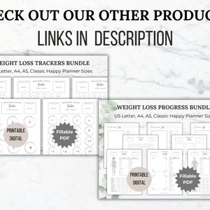 Body Measurement Weight Loss Tracker Printable Fillable Progress ...