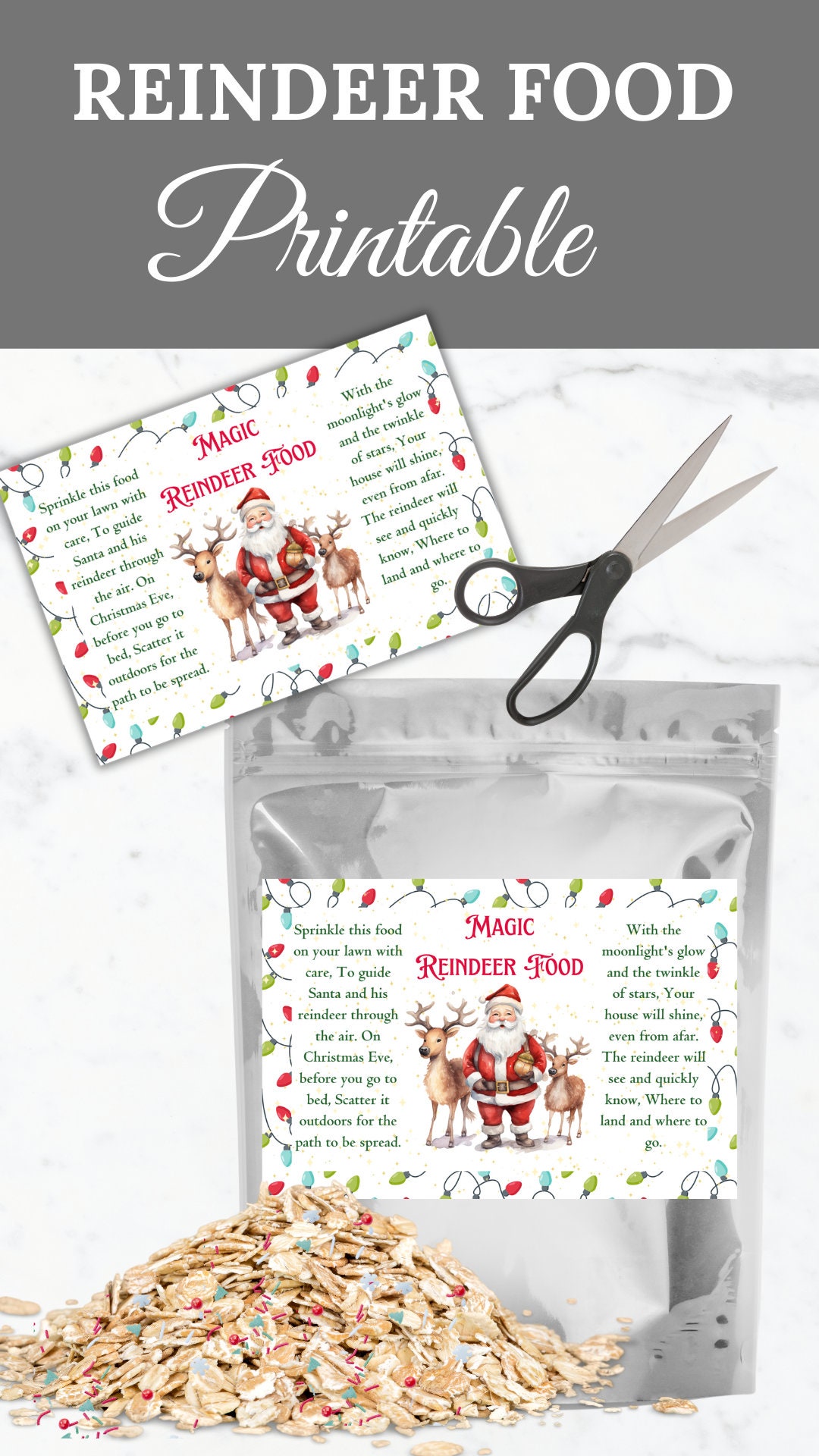Magic Reindeer Food Printable Christmas Tradition Kid Activity ...