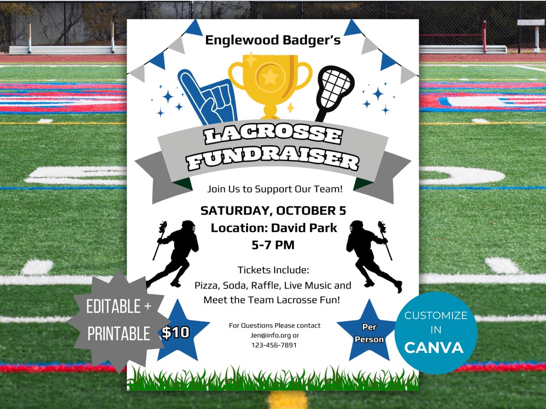 Editable Lacrosse Fundraiser Flyer Template Club Lacrosse Team ...
