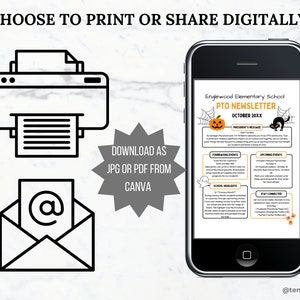 PTA Halloween Newsletter Flyer Printable PTO School Newsletter Flyer ...